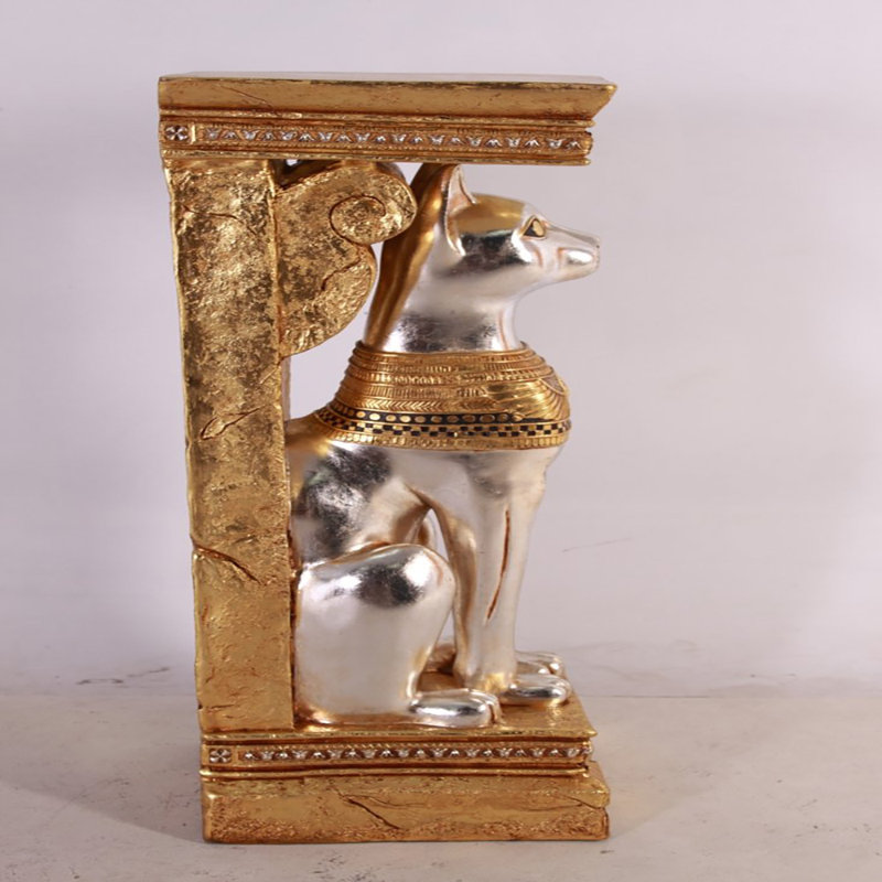 Bungalow Rose Egyptian Bastet Cat Pillar Life Size Statue | Wayfair